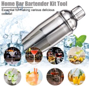 Quilamix Bartender Kit with Stylish Bamboo Stand, 12 Piece 25oz Cocktail Shaker Set for Mixed Drink, Professional Stainless Steel Bar Tool Set with Cocktail Recipes Bookle, Gift for Man Dad Friend