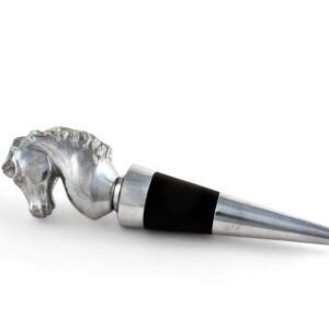 Arthur Court Designs Aluminum Horse Wine Bottle Stopper Topper 5 inch Tall