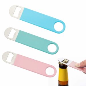 3pcs bottle opener, flat bottle opener, heavy duty stainless steel flat bottle openers, beer bottle opener 7 inches