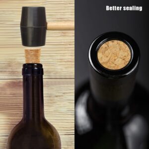 60 Pack Natural Soft Wood Corks, Tapered Cork Wooden Beer Bottle Stopper for Wine Making Craft, Leakproof