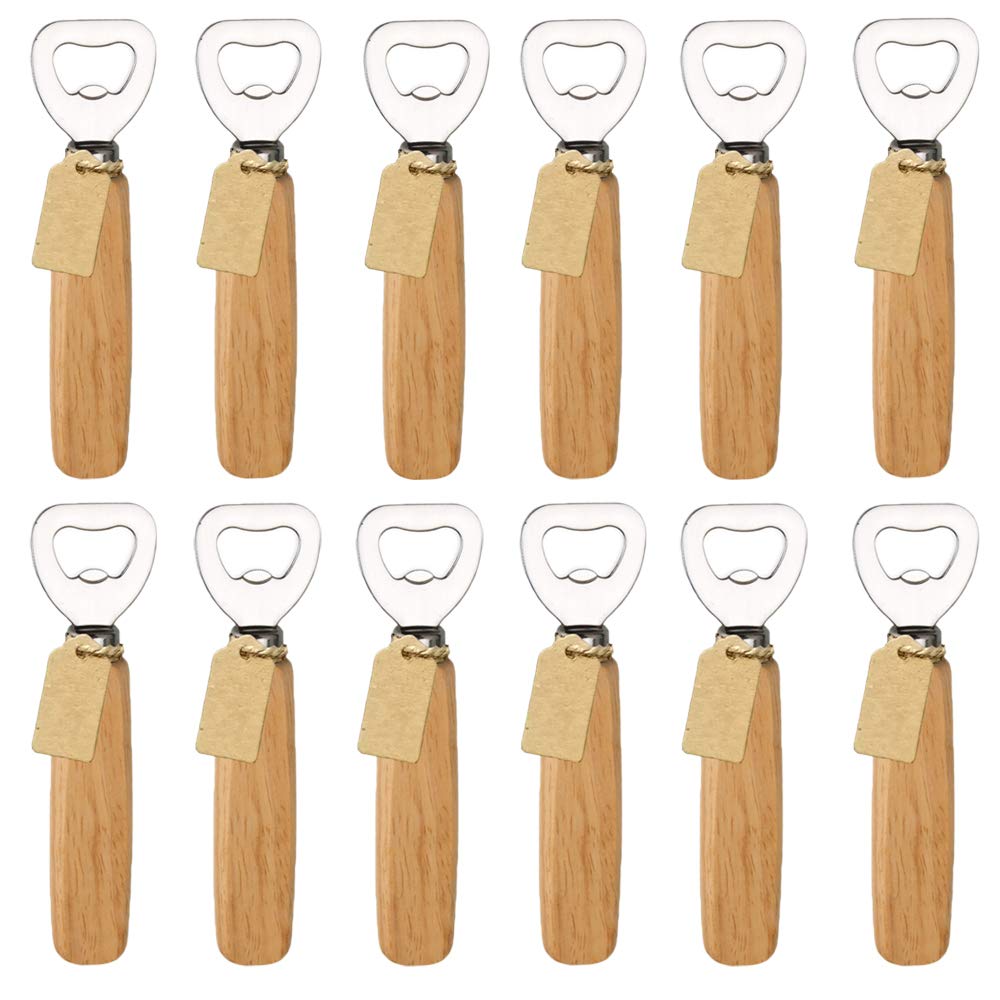 Sanpink Bartender Bottle Openers,Beer Bottle Openers,Cider,Soft Drinks -Wood Handle Handheld (set of 12)