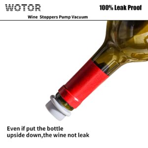 WOTOR Wine Saver Pump with 4 Vacuum Stoppers, Wine Stopper, Wine Preserver, Reusable Bottle Sealer Keeps Wine Fresh, White (Wine Pump + 4 stoppers)