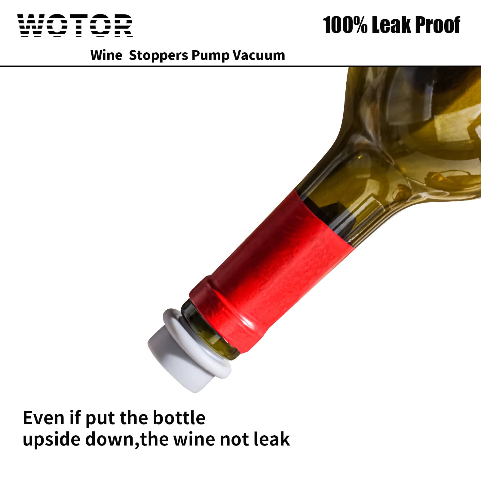 WOTOR Wine Saver Pump with 4 Vacuum Stoppers, Wine Stopper, Wine Preserver, Reusable Bottle Sealer Keeps Wine Fresh, White (Wine Pump + 4 stoppers)