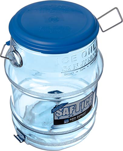 San Jamar-SI6500 Saf-T-Ice Commercial Ice Tote Snap-Tight Lid - Blue, 1 Count (Pack of 1)