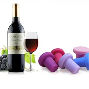 6-Pcs Silicone Wine Stoppers ,Beer Caps Stoppers Bottle Sealer, Reusable Unbreakable Replacement Keep Fresh Tools for Wine Bottles (Model-2)