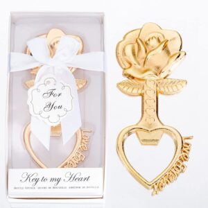 24pcs rose flower shape love forever design bottle openers for wedding favors bridal shower favors,decorations,souvenirs and gifts for guests (24, rose flower)