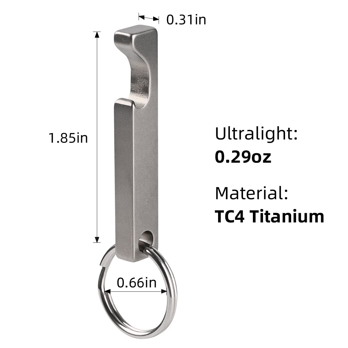 NHDT SW637 Mini Titanium Keychain Beer Bottle Opener,Bar Gifts for Men, Husband, Dad, Boyfriend,EDC Supplies for Outdoor Travel.Only 0.28oz weight