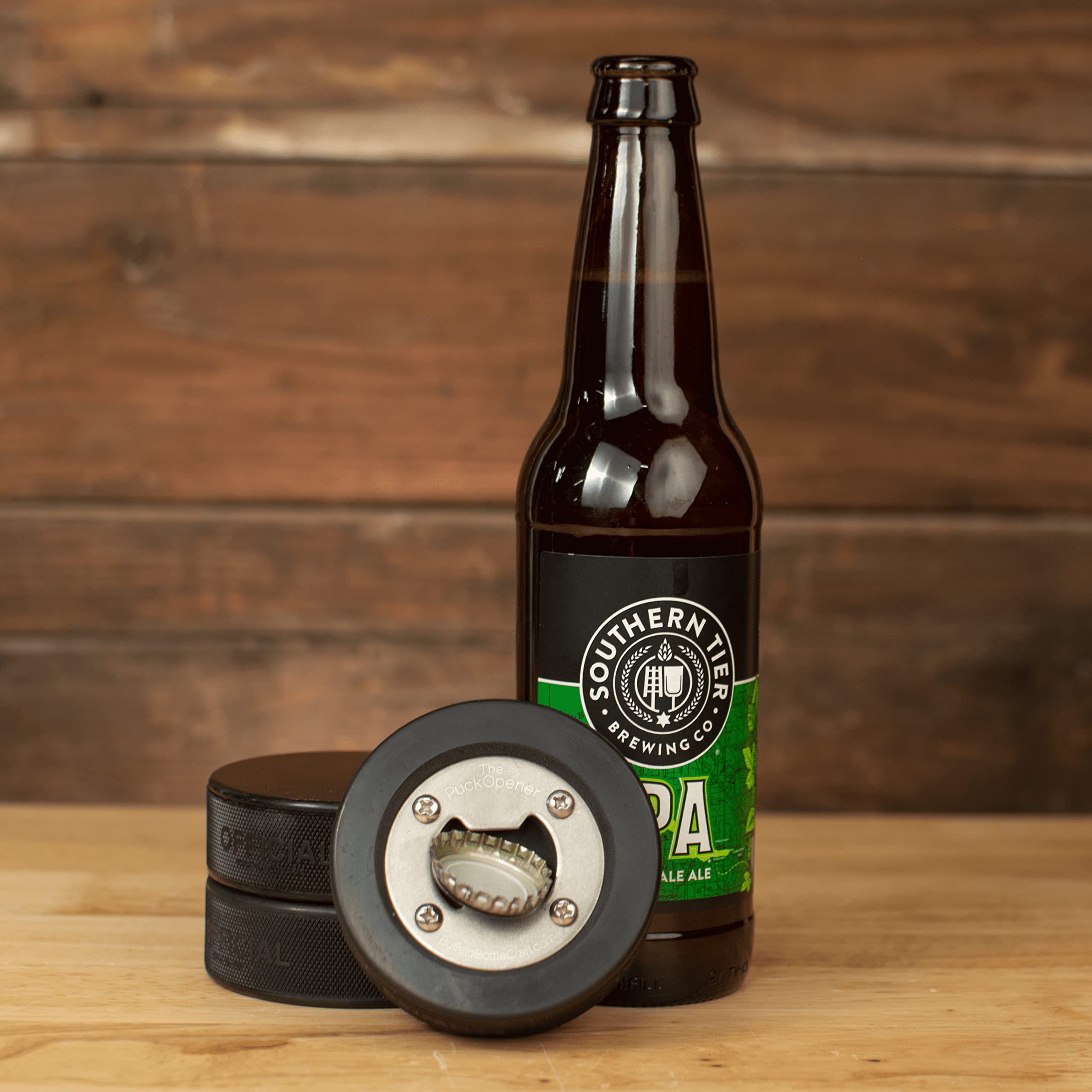 Hockey Puck Bottle Opener | Made from Real Puck | Great Ice Hockey Gifts for Hockey Coach Gifts | Beer Opener Coaster and Gifts for Hockey Players | Hockey Puck Favors