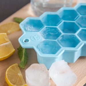 Outset Silicone Hexagon Ice Cube Tray, Large Cubes