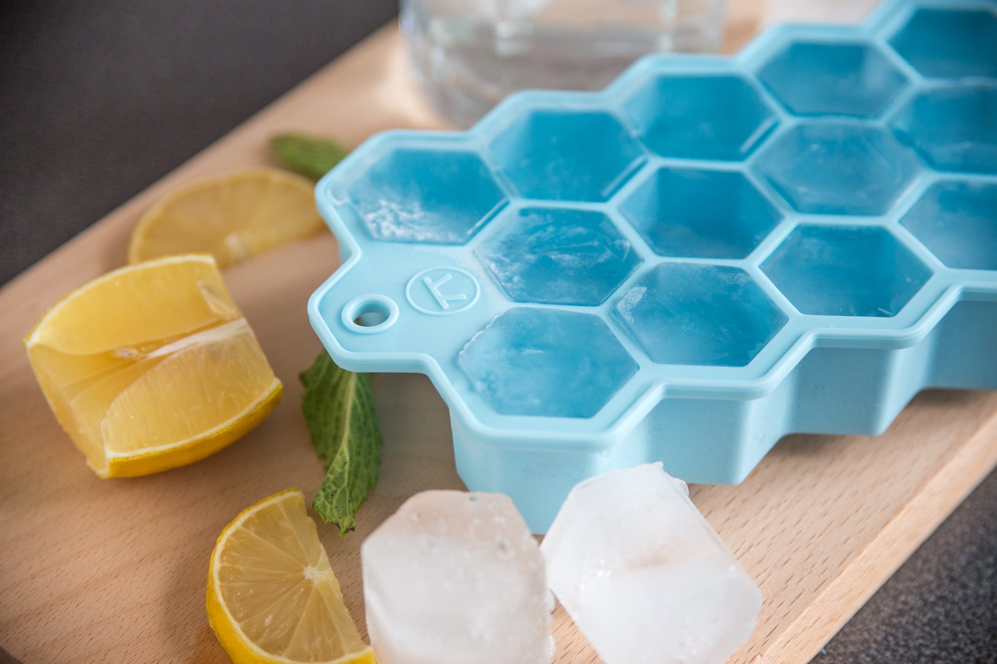 Outset Silicone Hexagon Ice Cube Tray, Large Cubes