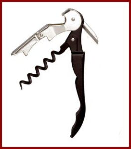 pulltap's professional double-hinged waiter's corkscrew with pulltap's logo.