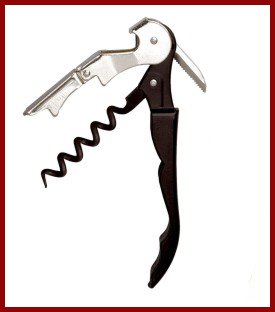 Pulltap's Professional Double-hinged Waiter's Corkscrew with Pulltap's Logo.