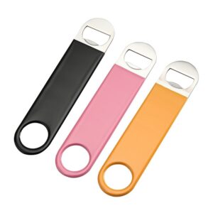 hqy 3 pack 7" heavy duty flat bottle opener, stainless steel