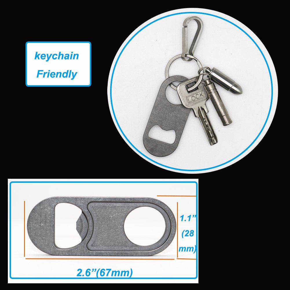 TI-EDC Titanium Beer Bottle Opener Keychain Pendant Compact Durable Easy to Use Cap Opener