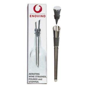 enovino aerating wine pourer, strainer and stopper