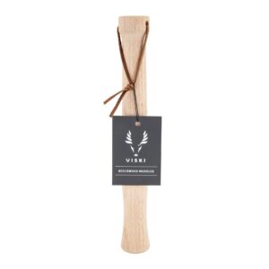 Viski Beechwood Cocktail Muddler Bar Utensils, Wooden Muddler Bar Essentials, Barware Muddler for Cocktails, Wood Set of 1