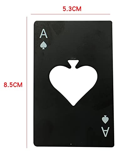 2PCS Poker Card Beer Bottle Opener, Funny Personalized Stainless Steel Credit Card Size Bottle Opener Card