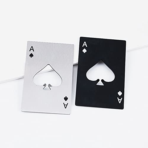 2PCS Poker Card Beer Bottle Opener, Funny Personalized Stainless Steel Credit Card Size Bottle Opener Card