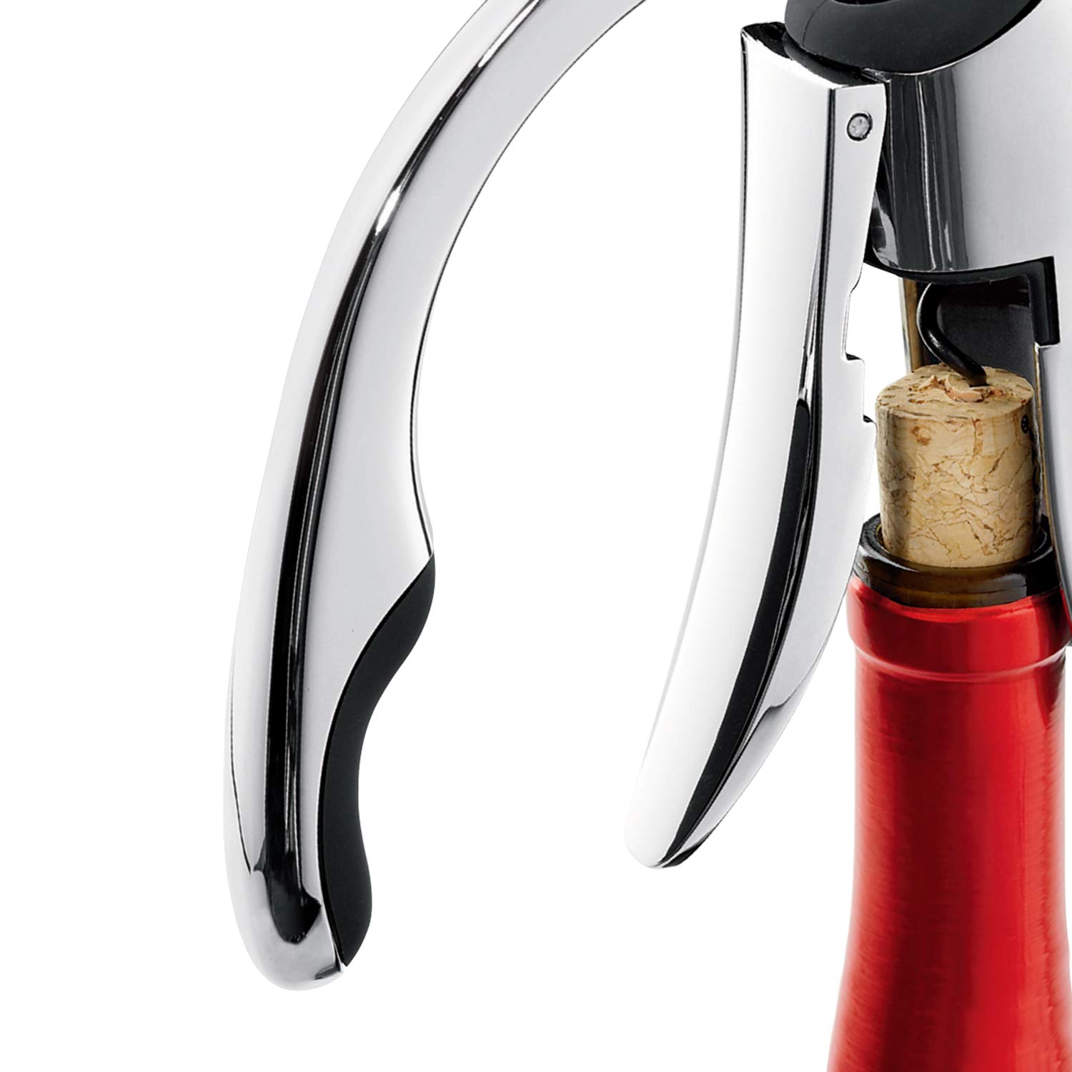 Stainless Steel Wine Opener Compact Vertical Corkscrew Wine Bottle Opener with Foil Cutter