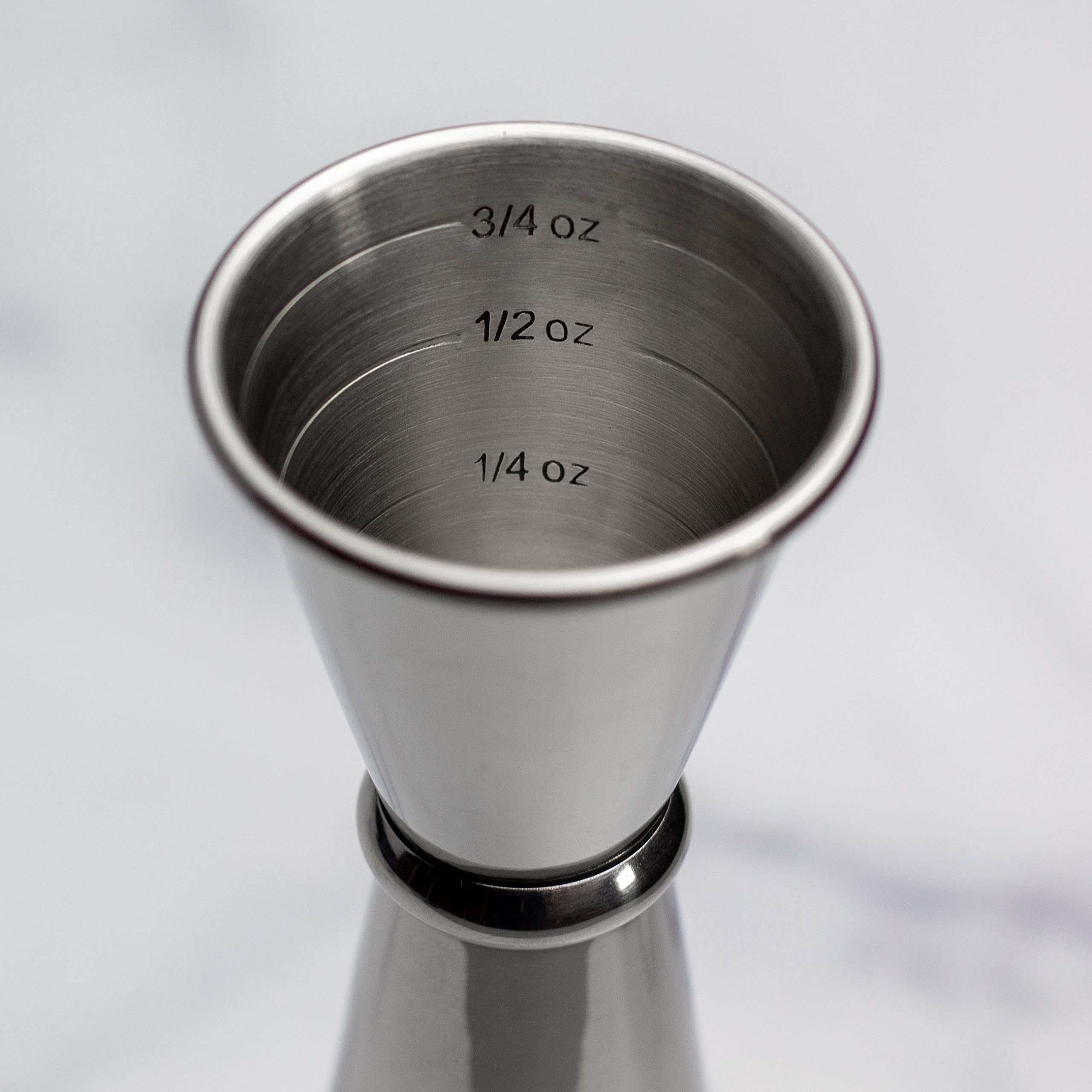 The Art of Craft Japanese Jigger: 1oz 2oz Stainless Steel Double Cocktail Jigger with Measurements Inside – Measuring Tool for Bartenders