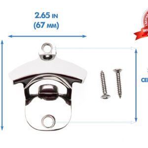 Choice Marine 316 Stainless Steel Wall Mounted Bottle Opener with Mounting Screws | Rust proof Beer Bottle Opener for Bars, Patios, Boats, KTV, Hotels | Beer Opener Wall Mount, Pack of 1, Silver