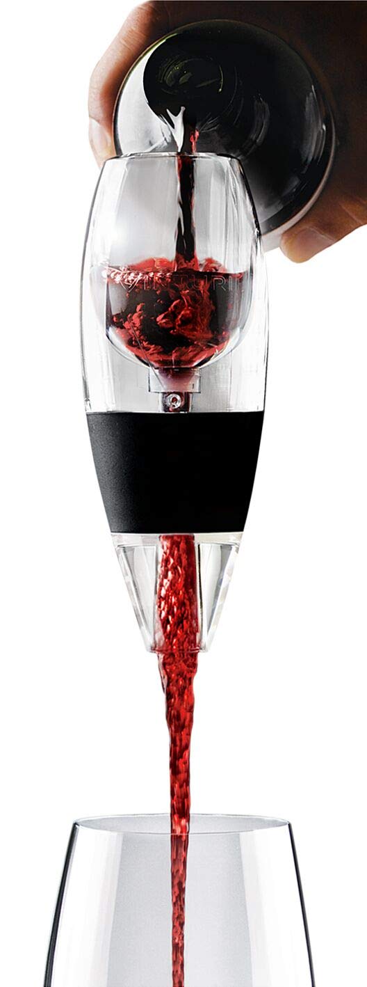 Vinturi Wine Lovers Set Essential Red and White Wine Aerators, Set of 2, Black