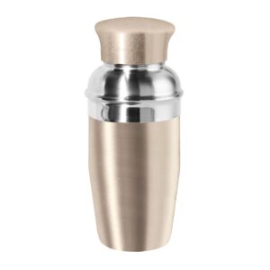 oggi mini cocktail shaker 10oz - gold, stainless steel - ideal single serve martini shaker, great small size suitable for mini bar, on the go, travel, rv, camping