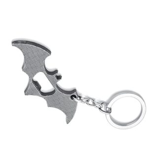 ARFUKA Bottle Opener Keychain Bat Shaped Soda Beer Bottle Opener Keyring Beverage Bottle Opener Key Ring for Women and Men Gift Silver