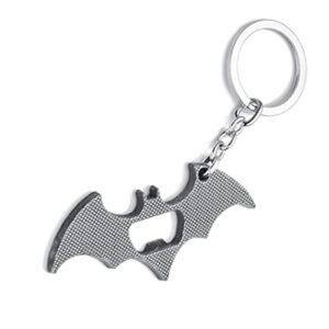 ARFUKA Bottle Opener Keychain Bat Shaped Soda Beer Bottle Opener Keyring Beverage Bottle Opener Key Ring for Women and Men Gift Silver