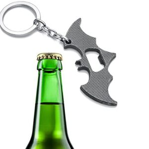 ARFUKA Bottle Opener Keychain Bat Shaped Soda Beer Bottle Opener Keyring Beverage Bottle Opener Key Ring for Women and Men Gift Silver