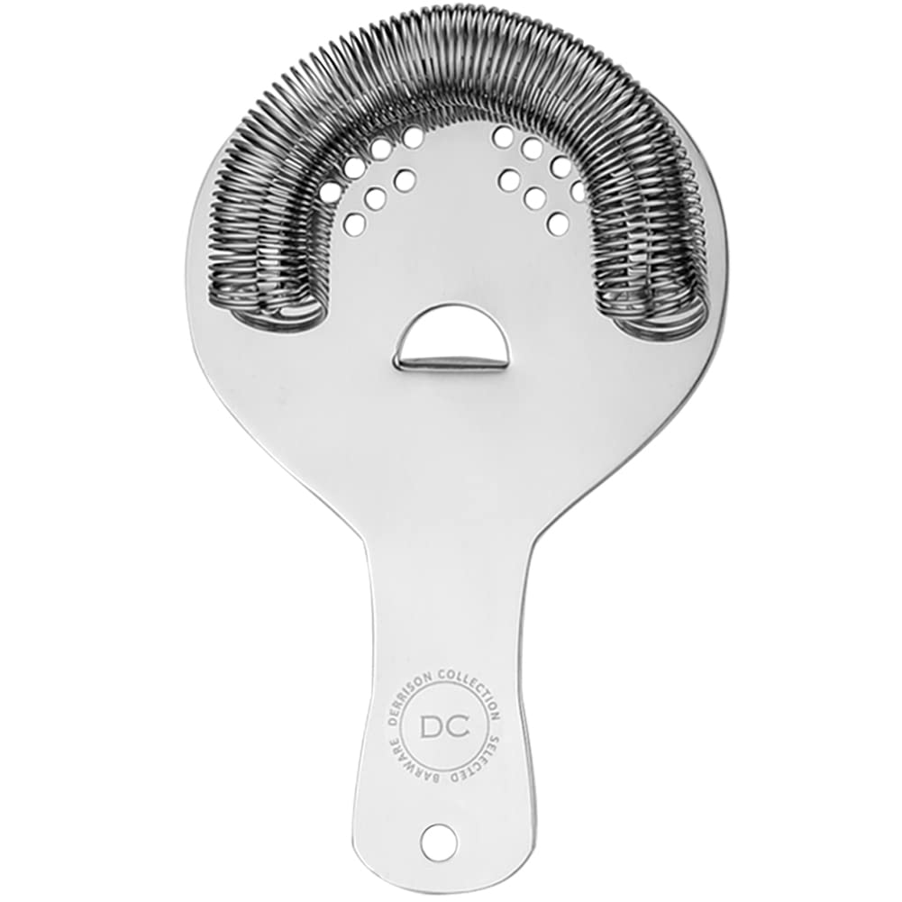 Derrison Hawthorne Strainer, Stainless Steel Cocktail Strainer with High Density Spring for Professional Bartenders and Mixologists, Mirror Polished, One Strainer