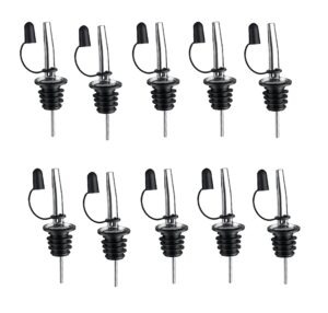 24 pack stainless steel liquor bottle pourers with siamese rubber dust caps bottle spout and liquor pourers