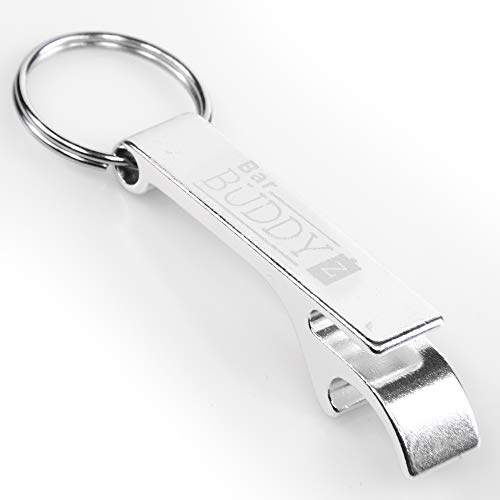 Keychain Bottle Opener - bartender bottle opener - Best Aluminum Bottle/Can Opener - Compact, Versatile & Durable - Vibrant Colors - Premium Keyring Bottle Opener - Ergonomic Design Silver