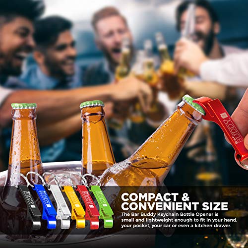 Keychain Bottle Opener - bartender bottle opener - Best Aluminum Bottle/Can Opener - Compact, Versatile & Durable - Vibrant Colors - Premium Keyring Bottle Opener - Ergonomic Design Silver