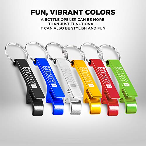 Keychain Bottle Opener - bartender bottle opener - Best Aluminum Bottle/Can Opener - Compact, Versatile & Durable - Vibrant Colors - Premium Keyring Bottle Opener - Ergonomic Design Silver