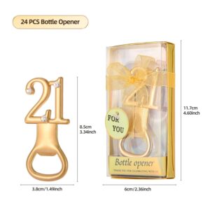 24 Pieces/Packs 21 Bottle Openers for 21th Birthday Party Favors Wedding Anniversary Gidts Decorations or Souvenirs for Guests with Gift Boxes Party Giveaways for Adults (21)