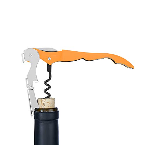 True TrueTap Soft Touch Double Hinged Waiter’s Corkscrew, Stainless Steel Wine Key with Foil Cutter, Multicolor