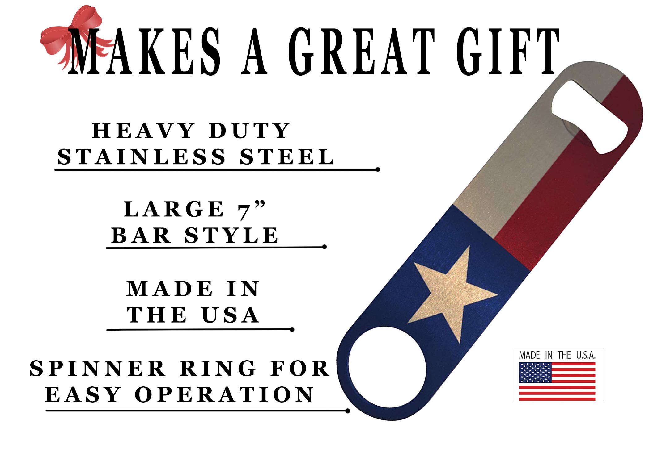 Texas State Flag Speed Bottle Opener Heavy Duty Gift For Texan Lone Star State Flag