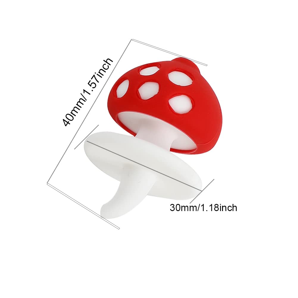 Colorful Silicone Mushroom Decoration Covers Stoppers (2PCS)