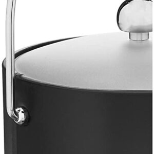 Kraftware Bartenders Choice Fun Colors Collection Ice Bucket 3-Quart, Black, Double Wall Construction, Keep Ice Perfectly Chilled, Hotel Ice Bucket, Guest Room Bar Area Ice Bucket, Bale Handle