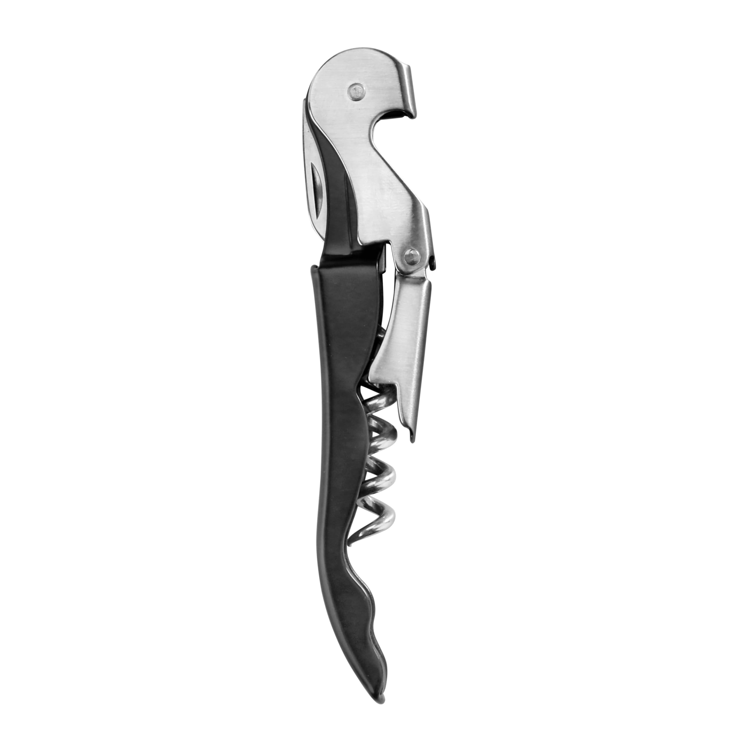 New Star Foodservice 48223 Folding Waiters Wine Bottle Corkscrew Beer Cap Opener with Plastic Bird Style Handle, Black