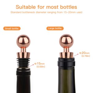 3 Pcs Wine Stopper Bottle Stopper Wine Saver, Yimerlen Silicone Vacuum Wine Bottle Corks, Reusable Wine Stopper Used for Bar, Holiday Party Keep Wine Fresh Suitable for Standard Bottle (Rose Gold)