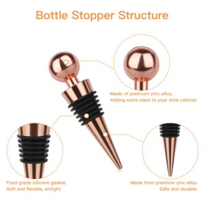 3 Pcs Wine Stopper Bottle Stopper Wine Saver, Yimerlen Silicone Vacuum Wine Bottle Corks, Reusable Wine Stopper Used for Bar, Holiday Party Keep Wine Fresh Suitable for Standard Bottle (Rose Gold)