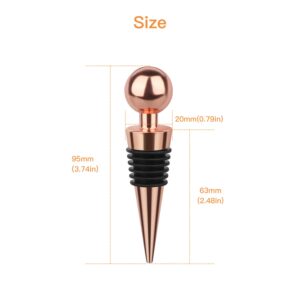 3 Pcs Wine Stopper Bottle Stopper Wine Saver, Yimerlen Silicone Vacuum Wine Bottle Corks, Reusable Wine Stopper Used for Bar, Holiday Party Keep Wine Fresh Suitable for Standard Bottle (Rose Gold)