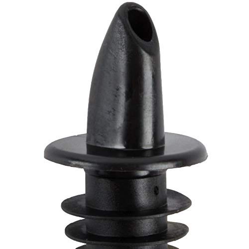 (Pack of 12) Black Free-Flow Liquor Pourer, Bottle Pour Spouts by Tezzorio