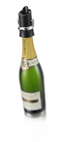 Vacu Vin Champagne Saver & Server - Black - 1 Stopper-Pourer - Keep Champagne Fresh for Up to a Week with Airtight Seal - Vacuum Pump with Champagne Bottle Stopper and Pourer