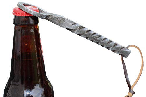 Lightning Bolt Hand Forged Iron Beer Bottle Opener - Handmade by Evvy Functional Art