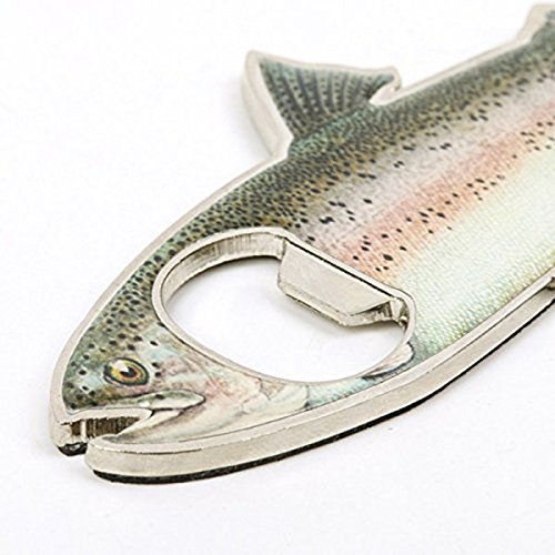 Tinksky Bottle Opener Fridge Magnet Stainless Steel Rainbow Trout Fish Shape 2 in 1