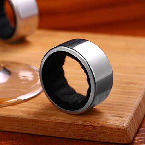 Hemoton Pack of 4 Kitchen Stainless Steel Wine Bottle Collars, Practical Leak-Proof Wine Bottle Drip Collar Ring Drip Stopper Collars Wine Drip Ring Wine Accessories - 4 x 4 x 2cm