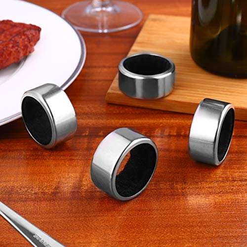 Hemoton Pack of 4 Kitchen Stainless Steel Wine Bottle Collars, Practical Leak-Proof Wine Bottle Drip Collar Ring Drip Stopper Collars Wine Drip Ring Wine Accessories - 4 x 4 x 2cm